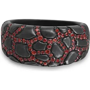LUVMYJEWELRY Sterling Silver Garnet Band Ring - Grey