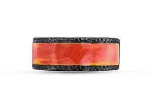 LUVMYJEWELRY Sterling Silver & Enamel Band Ring - Grey