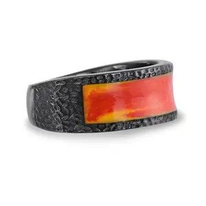 LUVMYJEWELRY Sterling Silver & Enamel Band Ring