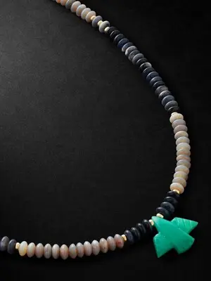 Jacquie Aiche Gold, Opal Heishi And Chrysoprase Beaded Necklace - Multi