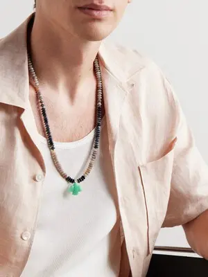 Jacquie Aiche Gold, Opal Heishi And Chrysoprase Beaded Necklace