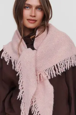Anthropologie Shay Triangle Frge Scarf Wrap Rose