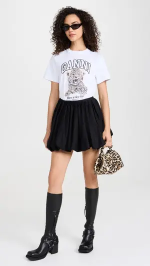 GANNI Basic Jersey Relaxed T-shirt - Leopard