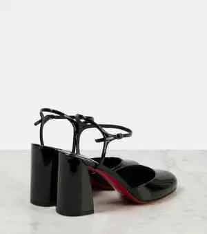 CHRISTIAN LOUBOUTIN Jane 85 Leather Mary Jane Pumps - Black