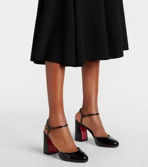 CHRISTIAN LOUBOUTIN Jane 85 Leather Mary Jane Pumps - Black