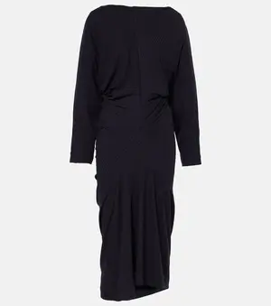 Dries Van Noten Draped Jersey Midi Dress