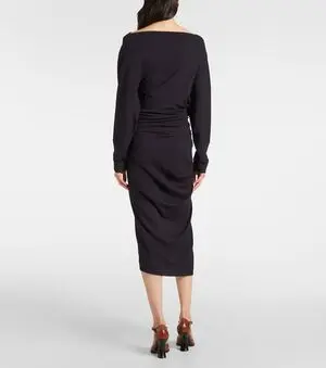 Dries Van Noten Draped Jersey Midi Dress