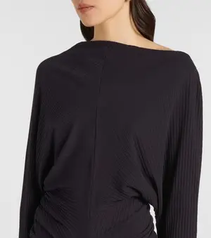 Dries Van Noten Draped Jersey Midi Dress