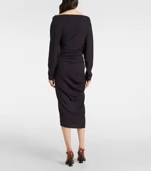 Dries Van Noten Draped Jersey Midi Dress