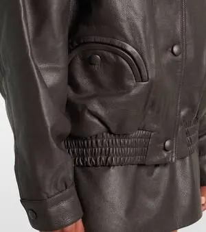 BLAZÉ MILANO Charlie Leather Bomber Jacket - Brown