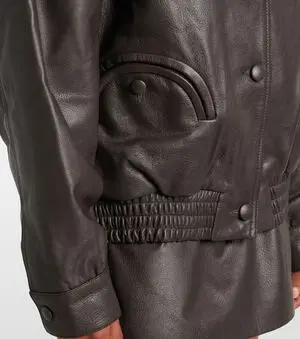 BLAZÉ MILANO Charlie Leather Bomber Jacket - Brown