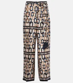 Max Mara Brina Printed Wide-leg Pants