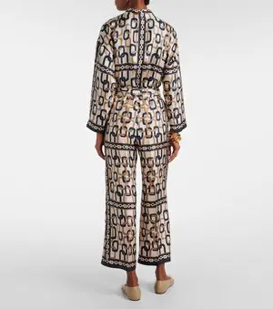 Max Mara Brina Printed Wide-leg Pants