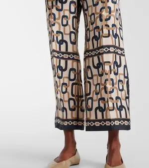 Max Mara Brina Printed Wide-leg Pants