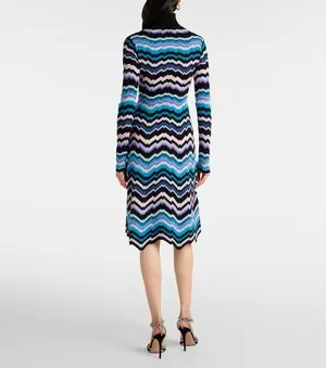 Missoni Zigzag Knitted Turtleneck Midi Dress - Multicoloured