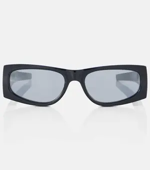 Saint Laurent Monogram Rectangular Sunglasses - Black
