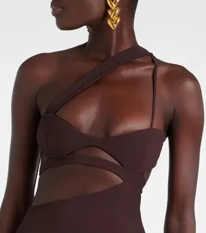 NENSI DOJAKA Asymmetric Silk Midi Dress
