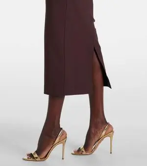 NENSI DOJAKA Asymmetric Silk Midi Dress