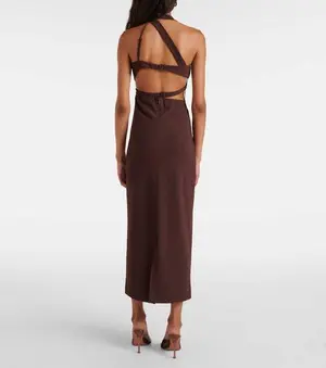 NENSI DOJAKA Asymmetric Silk Midi Dress