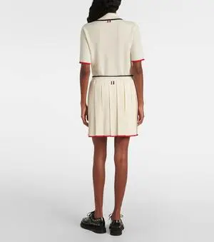 Thom Browne Pleated Wool-blend Mini Skirt - White