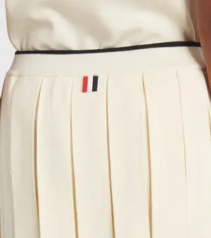 Thom Browne Pleated Wool-blend Mini Skirt - White