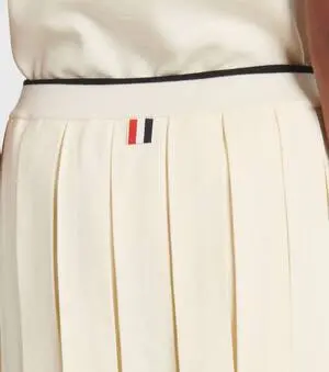 Thom Browne Pleated Wool-blend Miniskirt - White