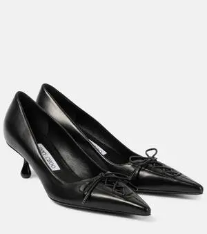 JIMMY CHOO Scarlett 50 Leather Pumps - Black