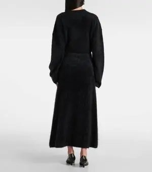 LISA YANG Asta Cashmere Midi Skirt - Black
