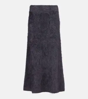 LISA YANG Asta Cashmere Midi Skirt - Grey