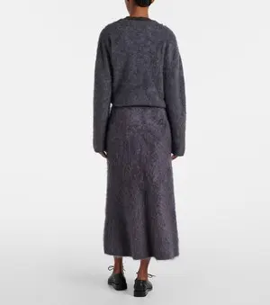 LISA YANG Asta Cashmere Midi Skirt - Grey