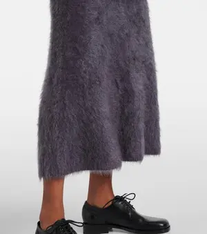 LISA YANG Asta Cashmere Midi Skirt - Grey