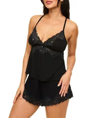 ADORE ME Lora Pajama Cami & Shorts Set - Black