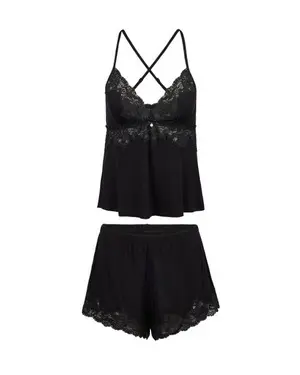 ADORE ME Lora Pajama Cami & Shorts Set - Black