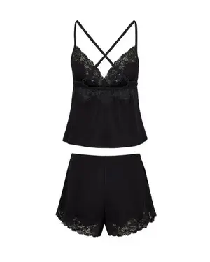 ADORE ME Lora Pajama Cami & Shorts Set - Black