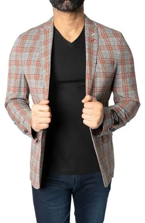 MACEOO Descartes Unconstructed Plaid Blazer