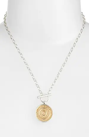 Anna Beck Classic Dotted Toggle Medallion Pendant Necklace