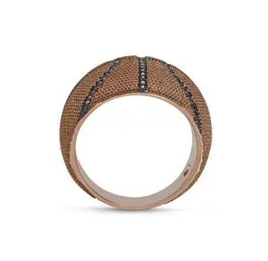 LUVMYJEWELRY Sterling & Black Diamond Basketball Ring - Silver
