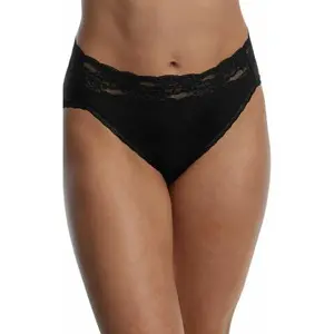 SKARLETT BLUE Goddess Lace Trim French Cut Brief - Black