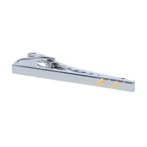 Trafalgar Rhodium And Gold Detailed Tie Bar - Silver And Gold