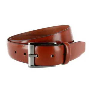 Trafalgar Matteo 35mm Feather Edge Leather Belt With Italian Buckle - Tan