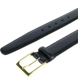 Trafalgar Classic 30mm Cortina Leather Belt With Polished Buckle - Black