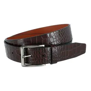 Trafalgar Matisse 35mm Croc-embossed Leather Belt - Brown