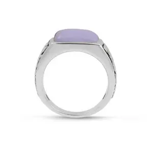 LUVMYJEWELRY Lace Agate Signet Ring - Blue
