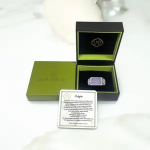 LUVMYJEWELRY Lace Agate Signet Ring - Blue