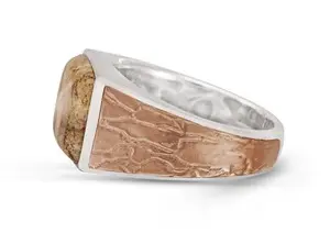 LUVMYJEWELRY Picasso Jasper Sterling Silver Signet Ring - Brown