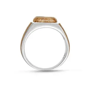 LUVMYJEWELRY Picasso Jasper Sterling Silver Signet Ring - Brown
