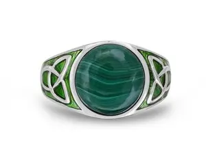 LUVMYJEWELRY Malachite Signet Ring - Silver