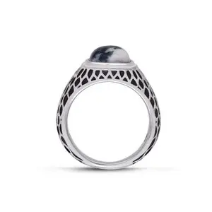 LUVMYJEWELRY Tree Agate Signet Ring - Silver