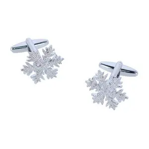 Trafalgar Let It Snow Snowflake Novelty Cufflinks - Silver