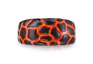 LUVMYJEWELRY Textured & Enamel Band Ring - Silver